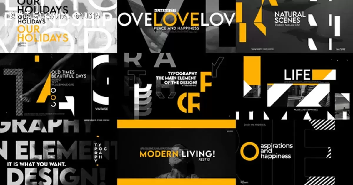 创意排版标题文字动画AE视频模版Creative Typography Titles - 幕后Muhou