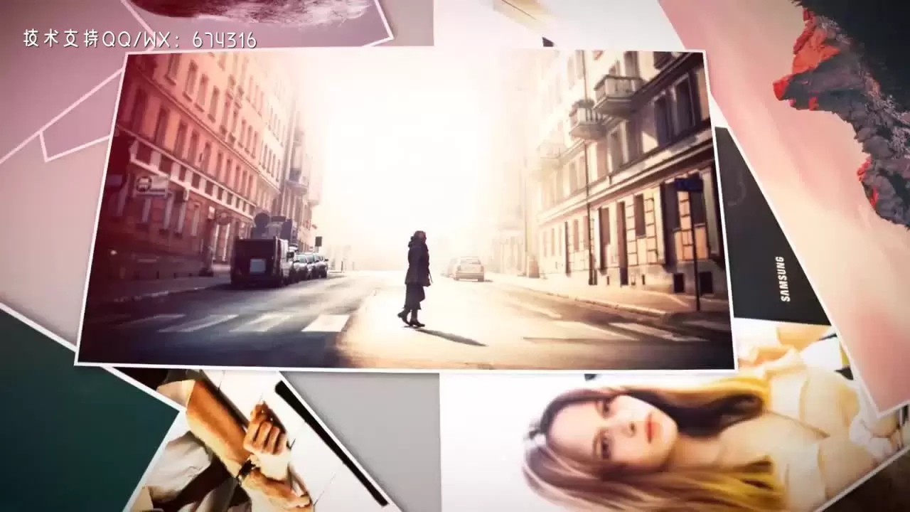 柔和的光线泄漏分屏照片展示PR模板Photo Slideshow视频下载 - 幕后Muhou