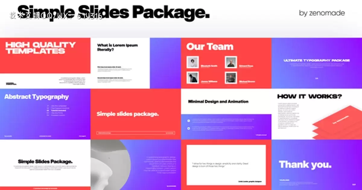 简单幻灯片包AE视频模版Simple Slides Pack - 幕后Muhou