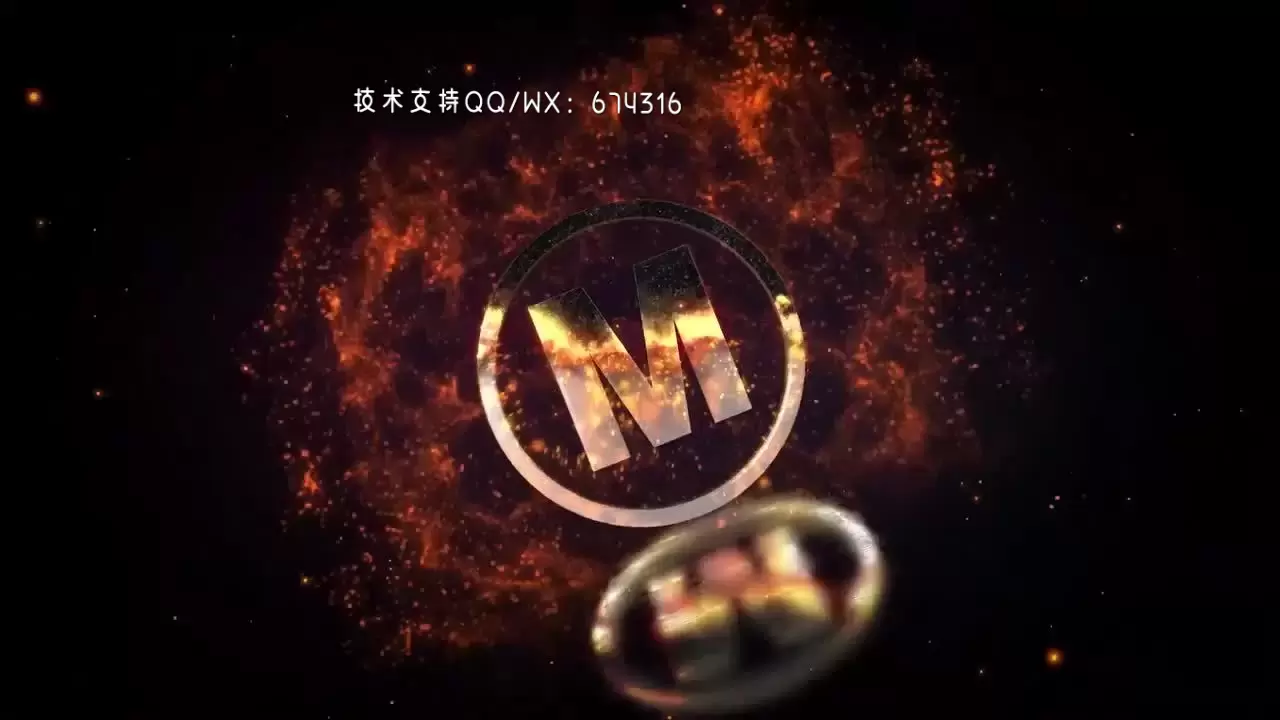 火尘标志LOGO标志显示AE模板视频下载(含音频) - 幕后Muhou