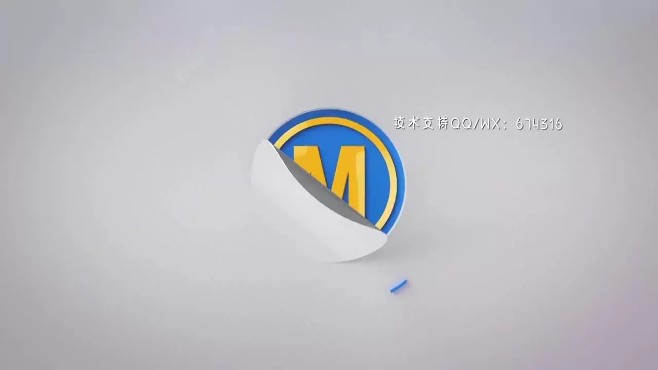 3D剥离效果logo展示动画AE模板视频下载 - 幕后Muhou