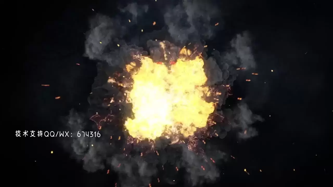 爆炸火热效果logo展示动画AE模板视频下载(含音频) - 幕后Muhou